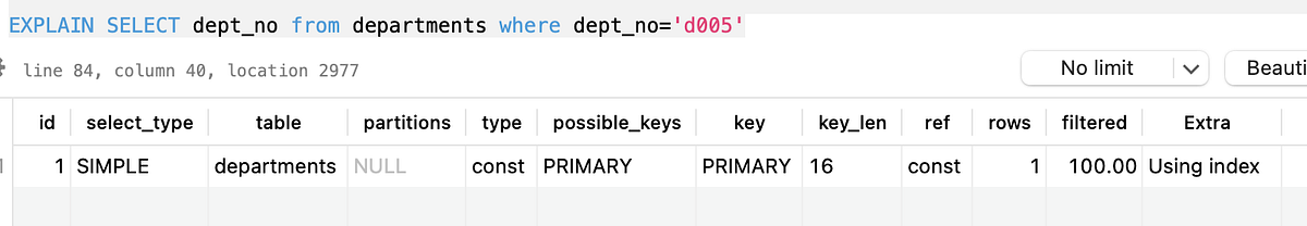 MySQL EXPLAIN效能分析應用 | Judy’s database sharing