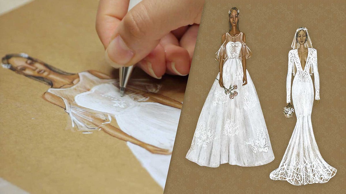 Step by Step Wedding Dress Drawings | by Merve Coşkan | Start Now ...