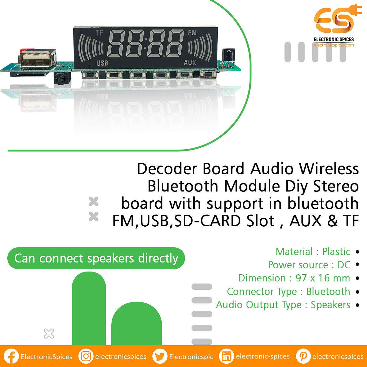 Decoder Board Audio Wireless Bluetooth Module Diy Stereo board with ...