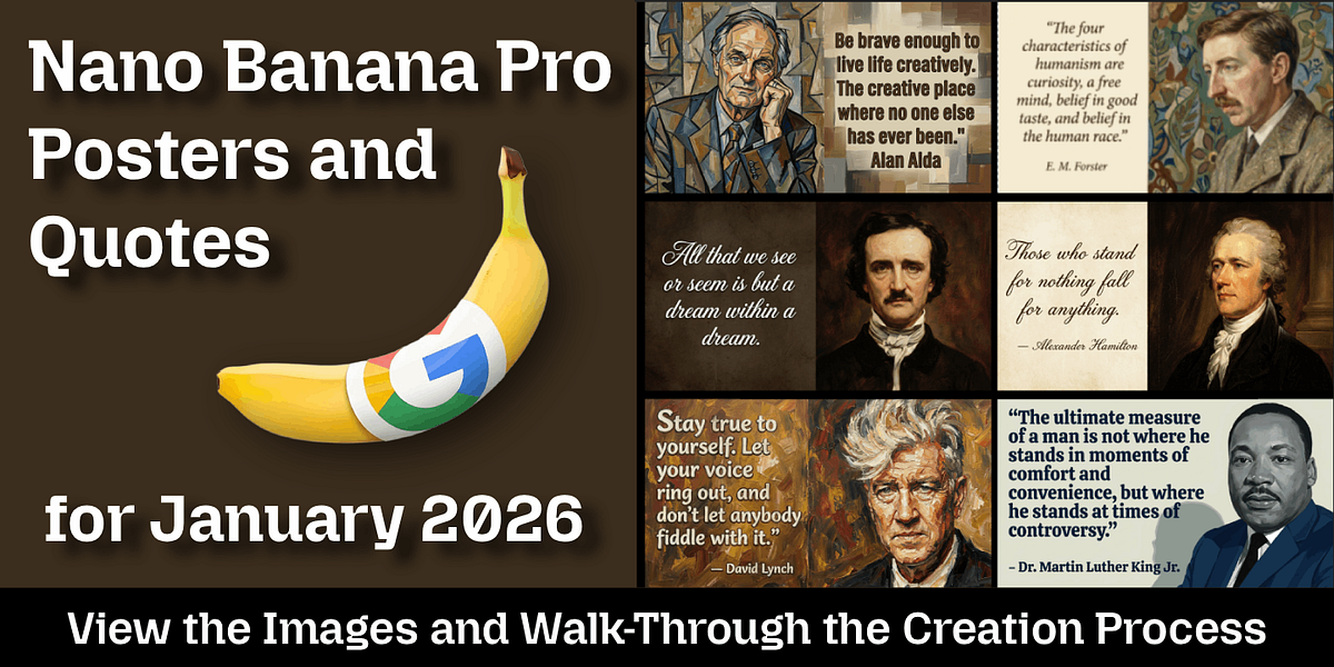 Nano Banana Pro Posters and Quotes for January 2026 | by David Bates ...