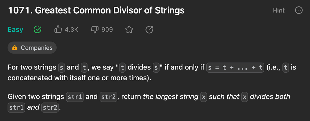 Greatest Common Divisor Of Strings With Python By Prakriti Pokharel