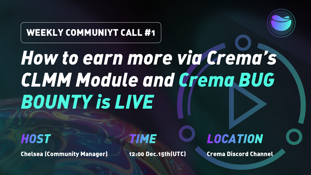CremaFinance Community Call #1 : First Step towards a Bigger Dream | by ...