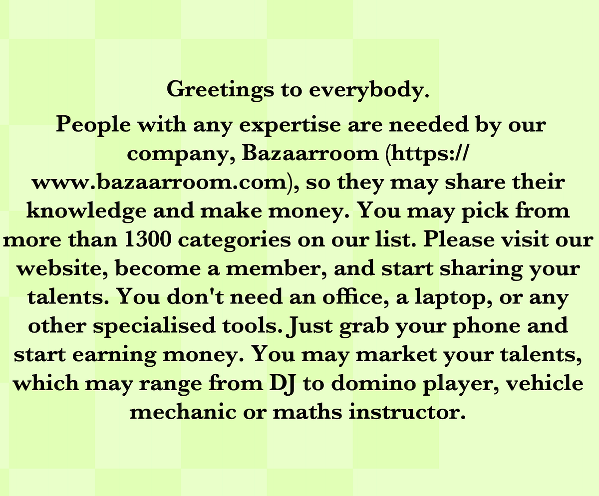 Greetings to everybody. - BazaarRoom.com - Medium
