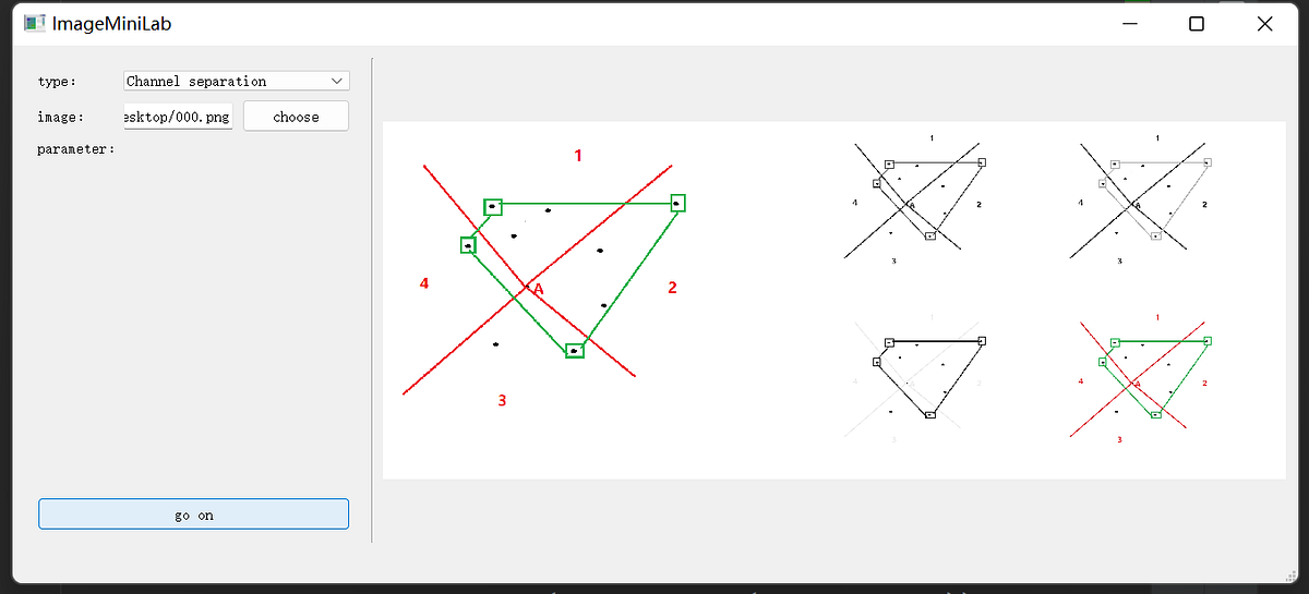 A python file for image grayscale, inversion, channel separation, noise ...