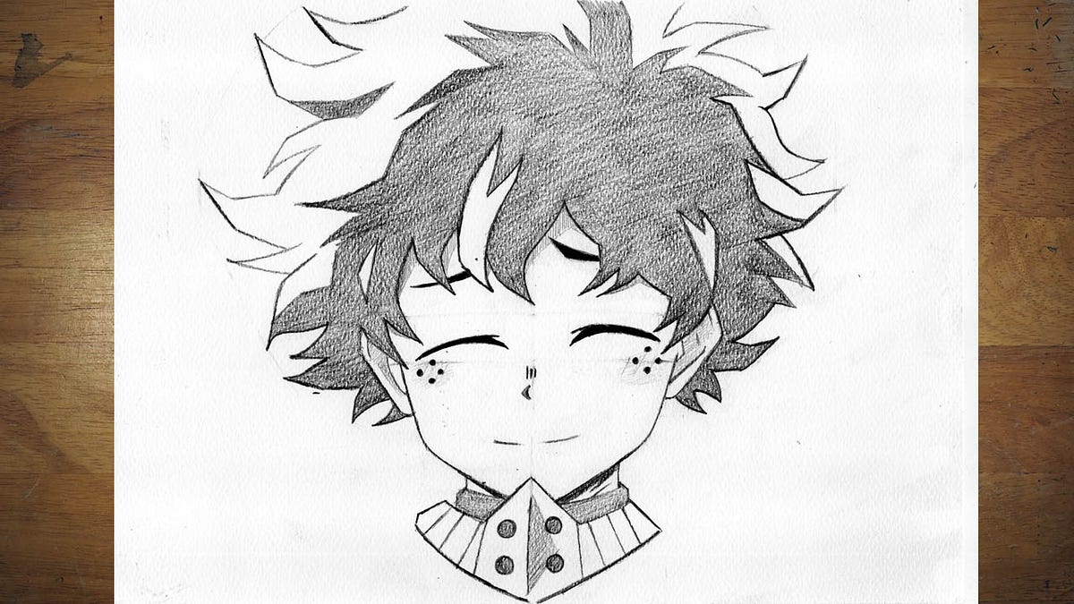 Easy to Draw — How To Draw Midoriya Izuku from My Hero Academia Drawing Step By Step Tutorial ...
