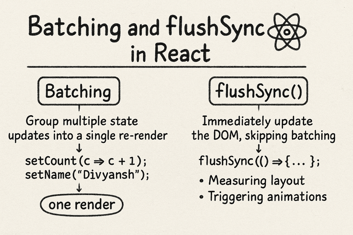 Behind React’s Smooth UI: Batching and flushSync Explained | by Divyansh Jain | May, 2025 | Medium