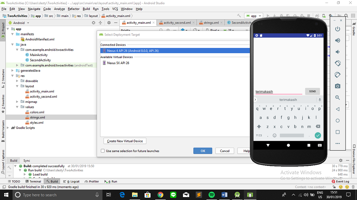 Tugas 2 Android : Activities and Intents | by Desty Harisdayanti | Medium