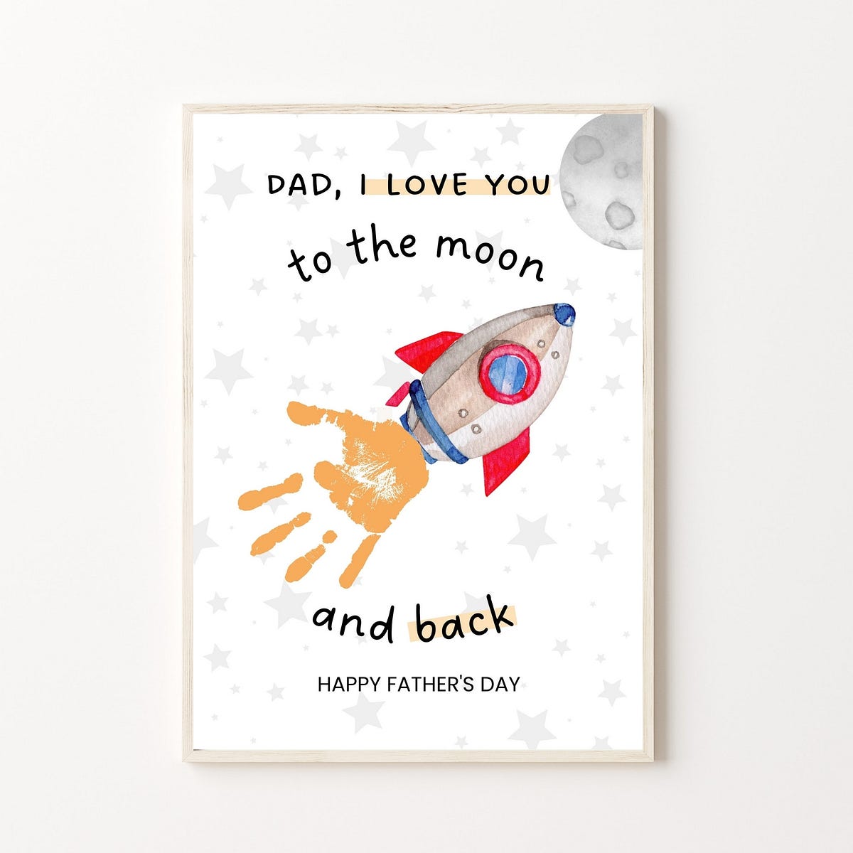 Fathers Day Handprint Art Craft, PRINTABLE | Gift for Dad from Kids ...