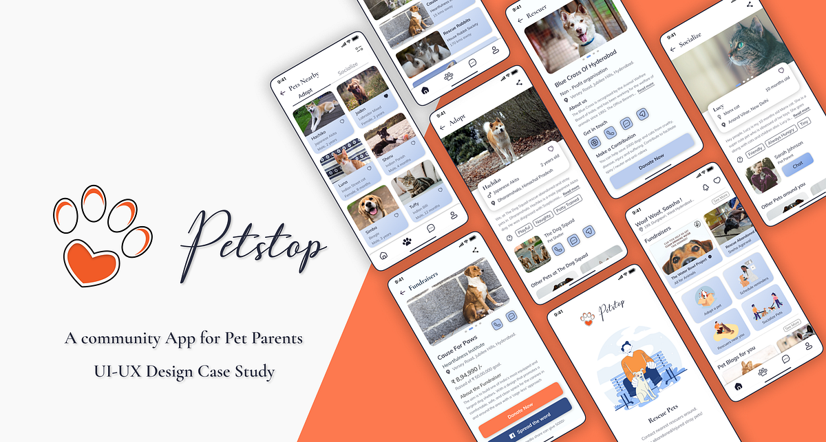 Petstop: UI-UX Design Case Study. A community app for Pet Parents | by ...