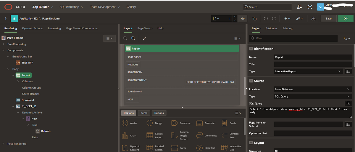 Download CSV file from Report with button in Oracle APEX | by Vikas Kumar Gautam | Medium