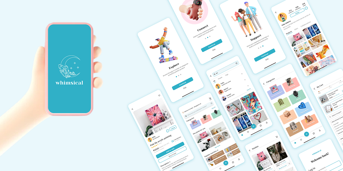 Whimsical — a UX case study. e-commerce artist app | by Nishath Fathima ...