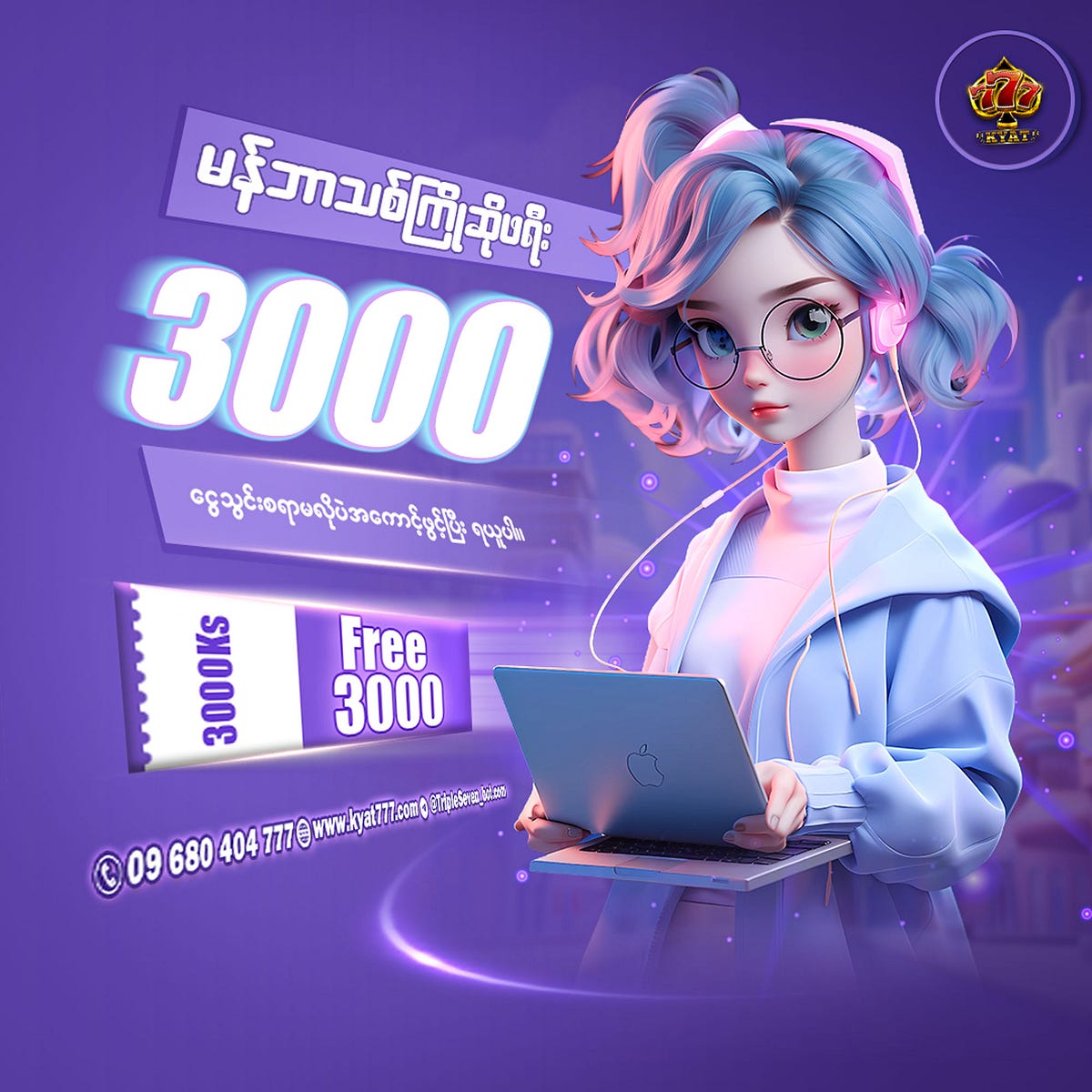 777kyat Free3,000 - 777 KYAT Official - Medium