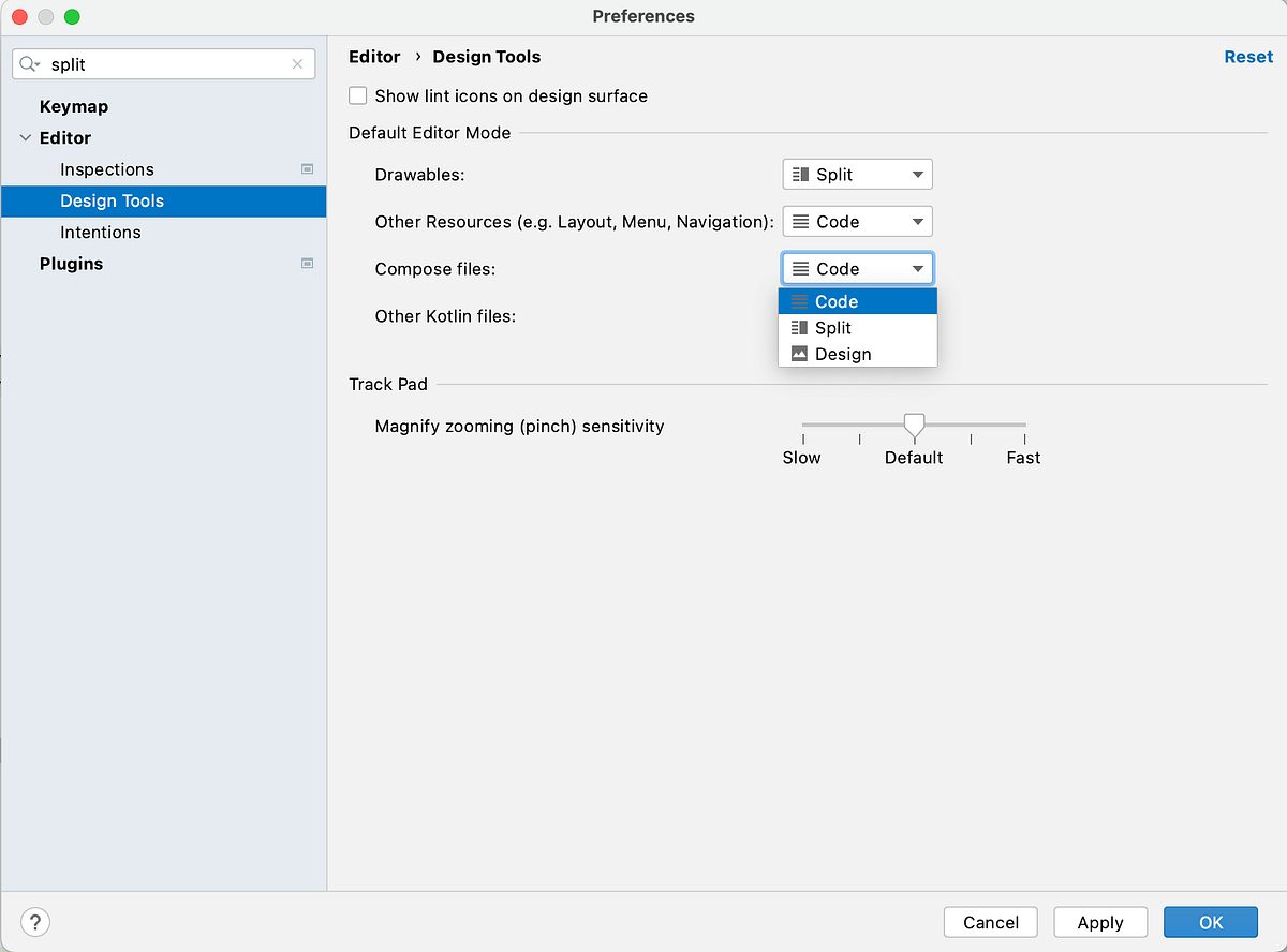 How to set Default Editor Mode to Code for Composable files in Android ...
