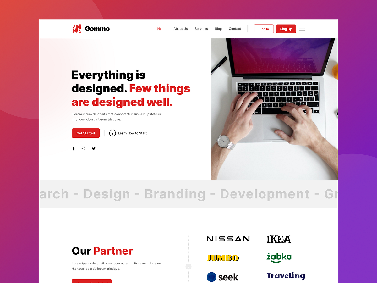 Gommo Agency Web UI/UX Design - Bilai Studio - Medium