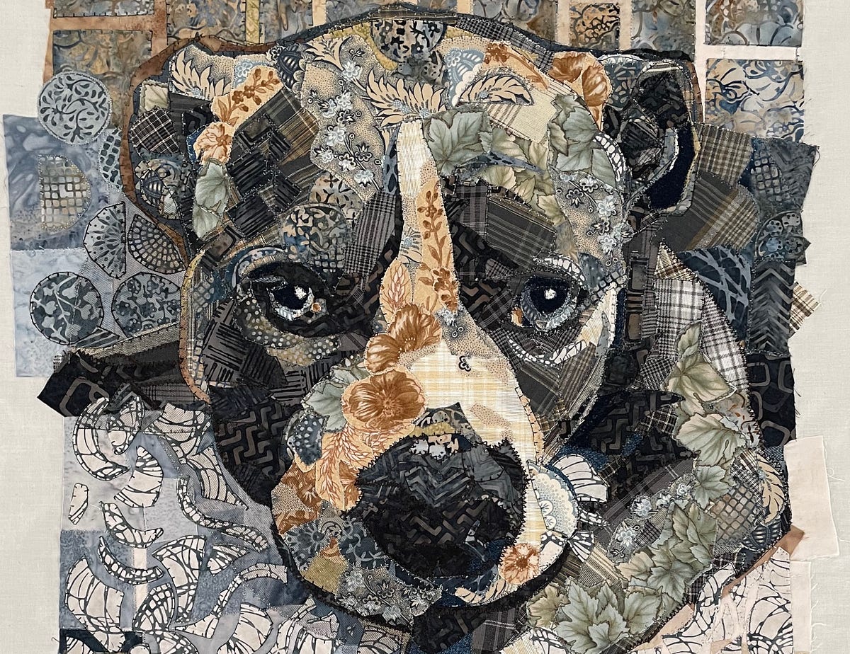 Inside the Process: Fabric Collage Dog Portrait | by Sumiko Courtney ...