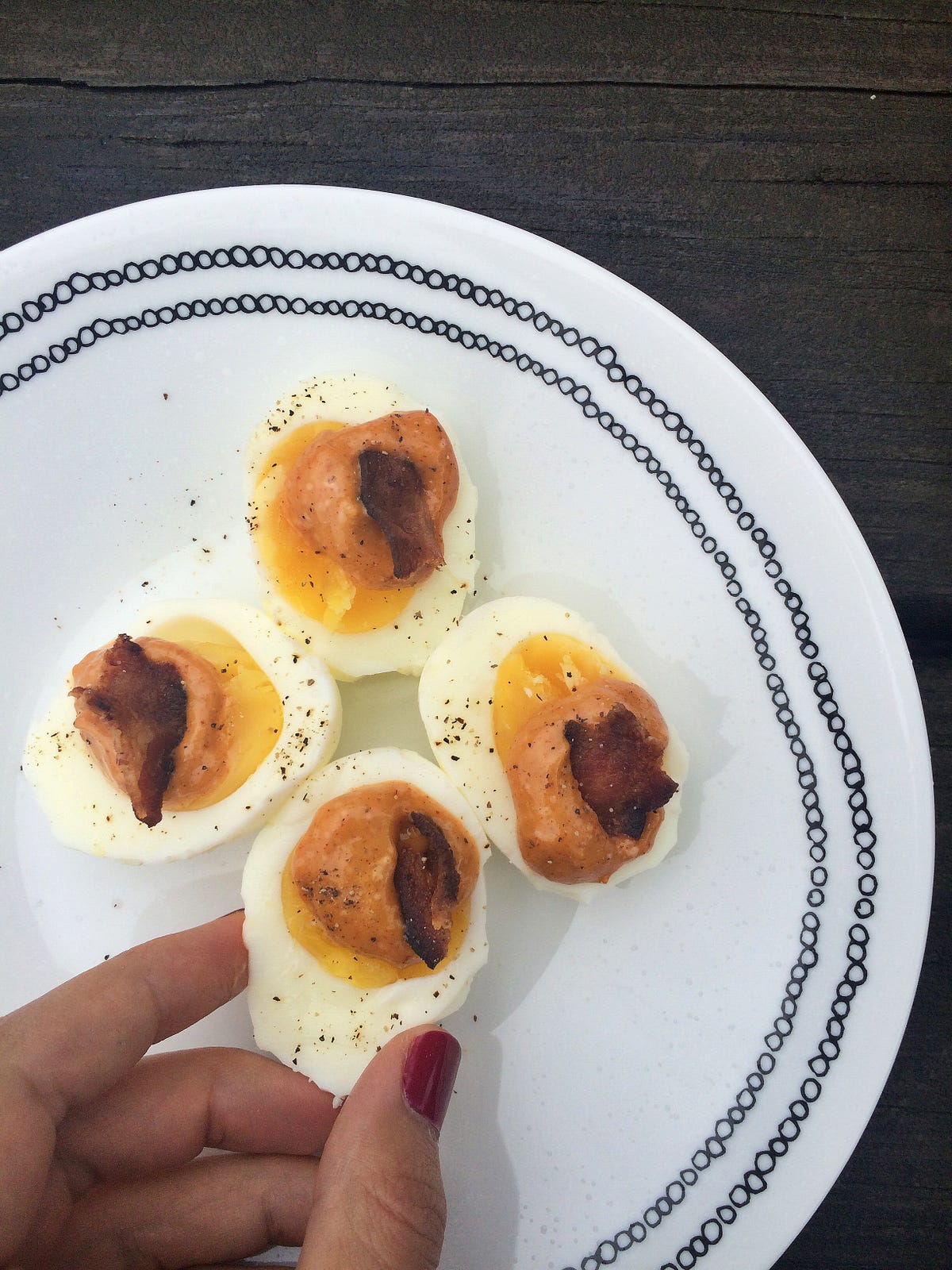 How to make easy chipotle bacon “deviled” eggs | by Stephanie Duke ...