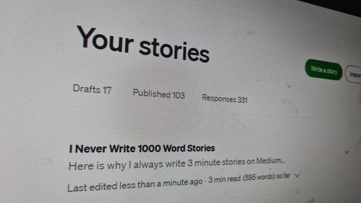 I Never Write 1000 Word Stories. Here is why I always write 3 minute ...