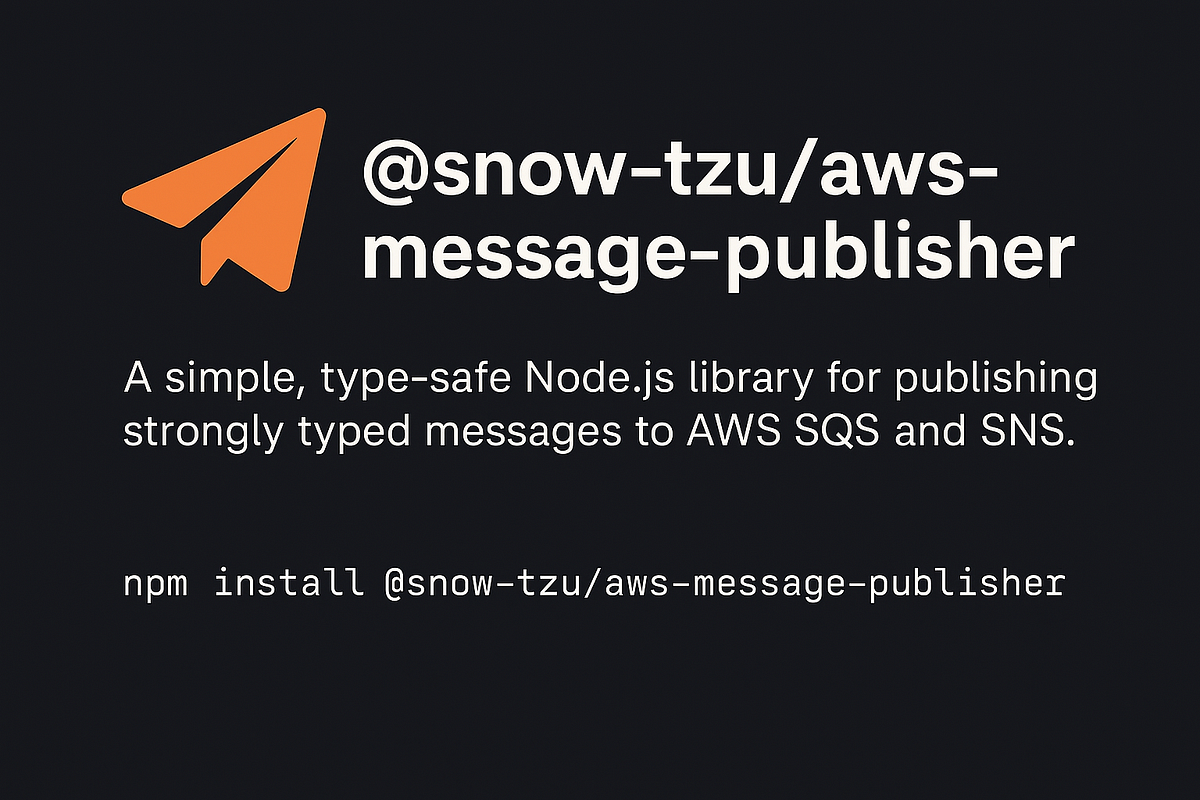 Elevating AWS Messaging in Professional Node.js Projects: Why @snow-tzu/aws-message-publisher ...