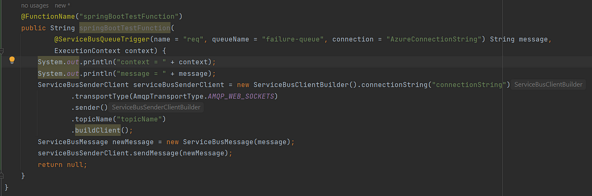 Azure Service Bus Queue Trigger Azure Service Bus Topic Connection In Azure Function — Spring