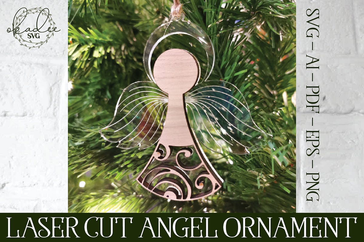 Angel Ornament SVG, Glowforge Angel, Memorial Svg, Laser Memorial Svg ...