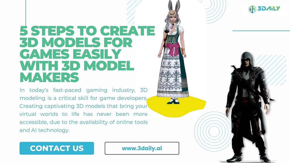 5 Steps to Create 3D Models for Games Easily with 3D Model Makers | by 3DAiLY | Nov, 2023 | Medium