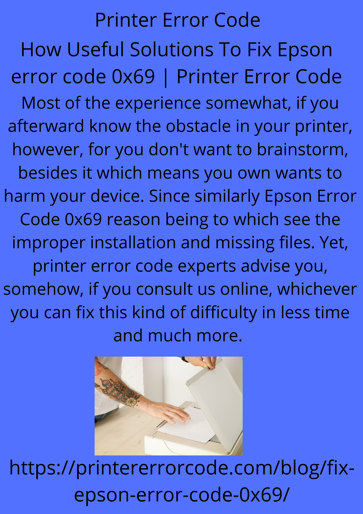 How Useful Solutions To Fix Epson Error Code 0x69 Printer Error Code Printererror Medium