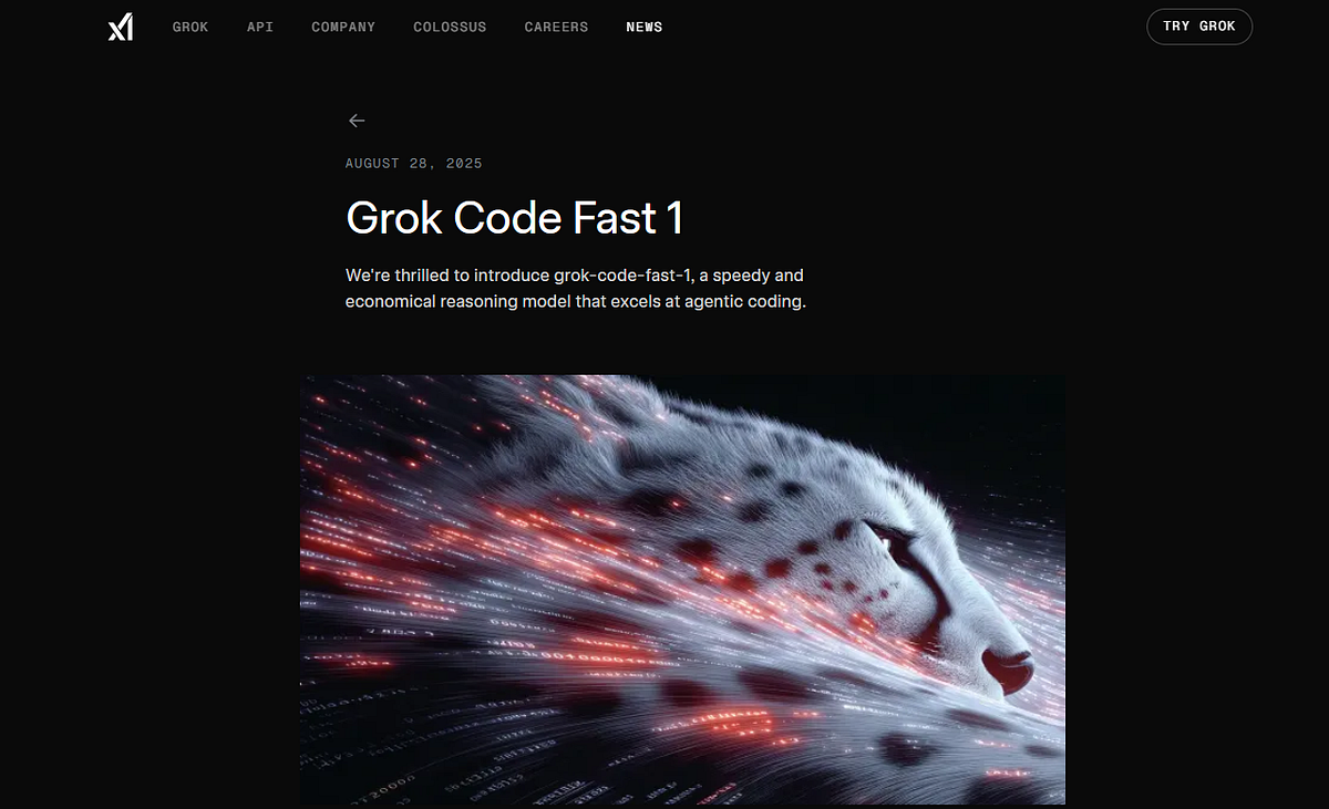 xAI Launches Grok Code Fast1: A Rapid, Cost-Effective Agentic Coding Model | by CherryZhou | Aug ...