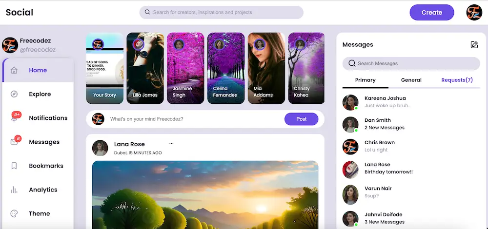 Social Media Template using html, css, javascript | by Vikas | Medium