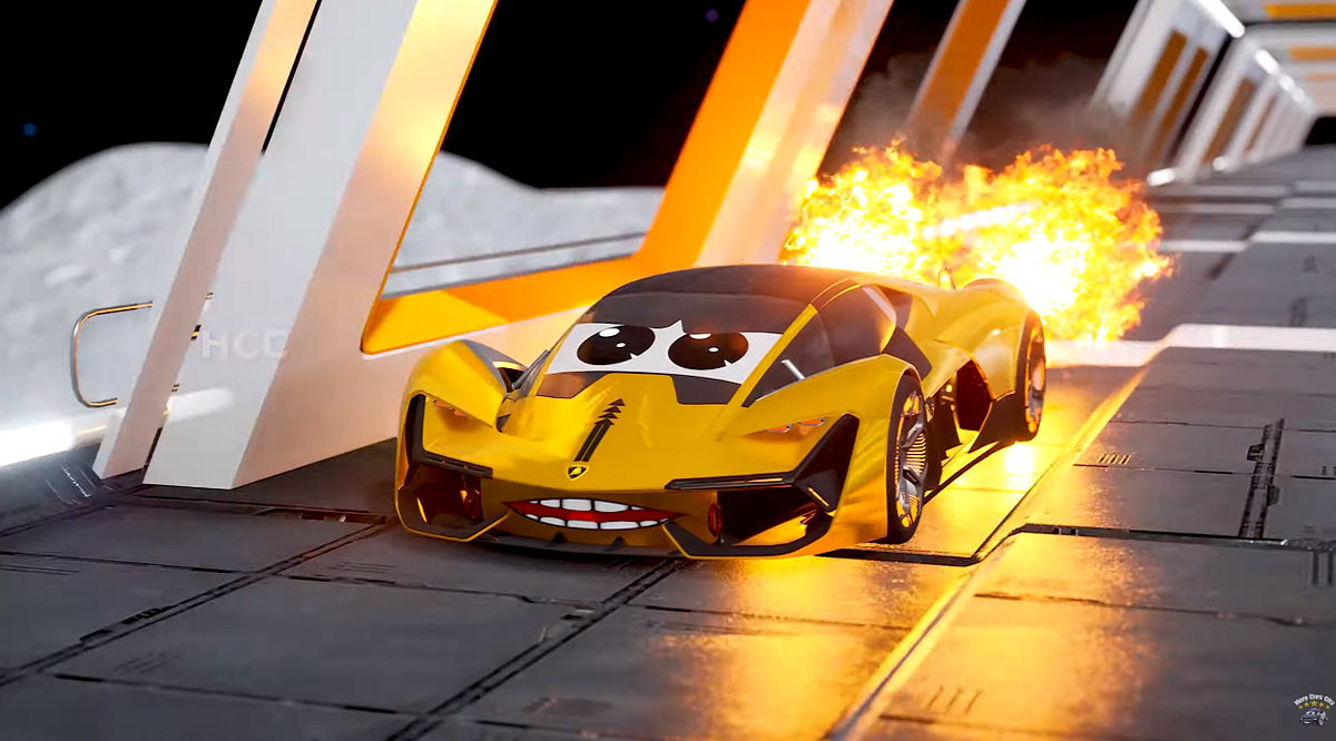 Super Cars Racing Adventure on Moon — Racing on Lunar Racetrack ...
