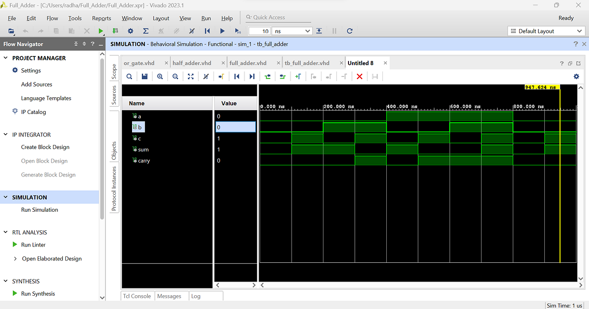 Step-by-step guide on how to design and implement a Full Adder using Half Adder with Xilinx ...