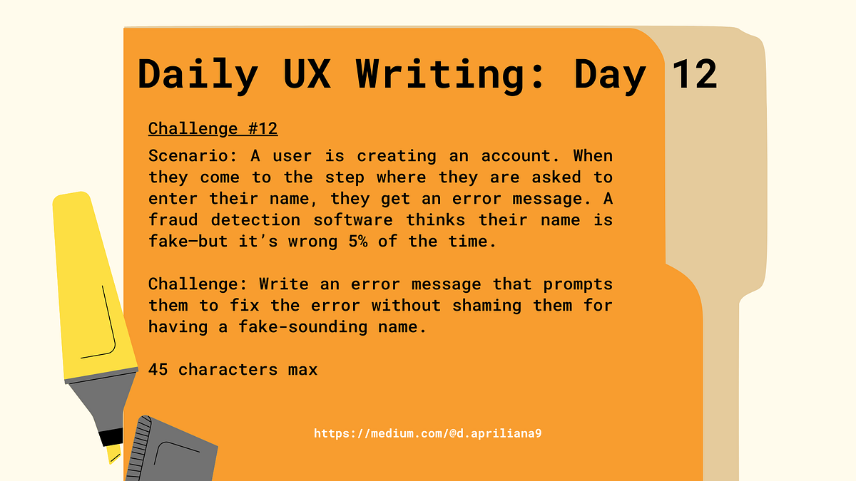 My Daily UX Writing Challenge: Day 12 - Invalid Name | by Dinar ...