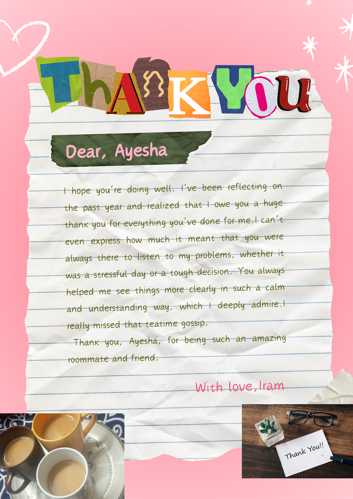 A Heartfelt Thank You to My Roommate, Ayesha | by Iram shahzadi | Medium