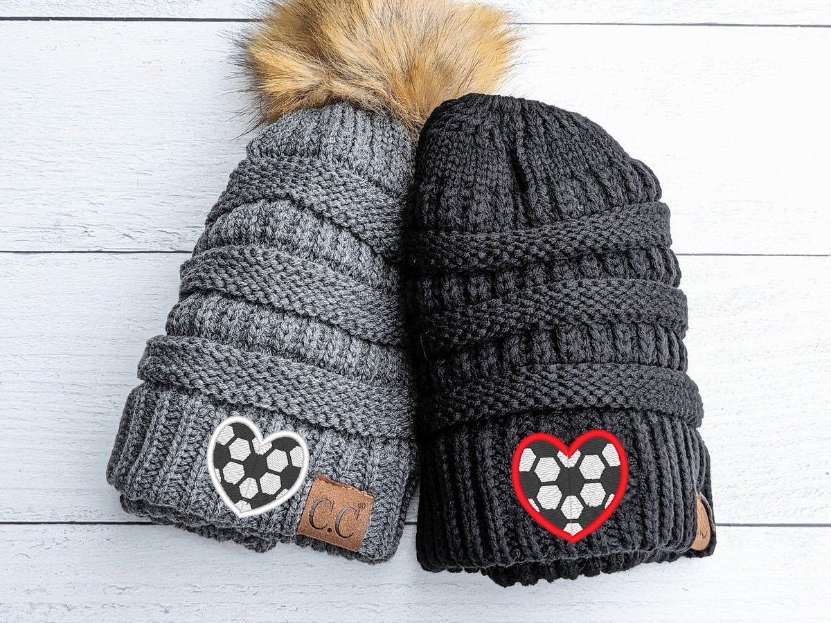 Women’s Soccer Beanie, Cute Fall Winter Soccer Hat Toque, Gift Clothing ...