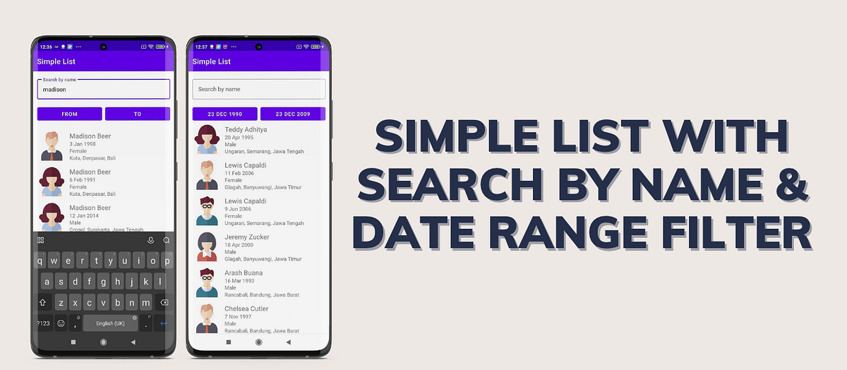 Simple List with Date Range Filter | by Meyta Taliti | Medium