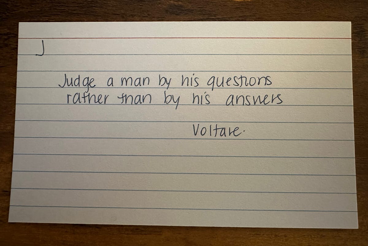 J- Judge, or judge not.. Judge a man by his questions rather… | by ...