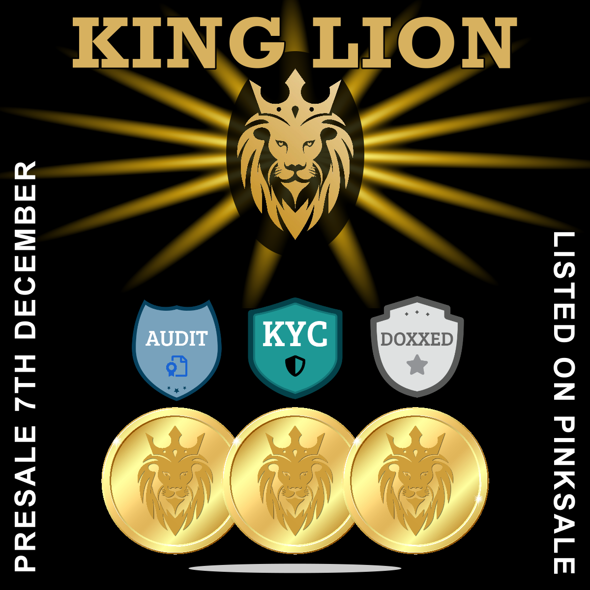 KING LION TOKEN 💎Doxxed by Dessert Finance 💎KYC Done On PINKSALE ...