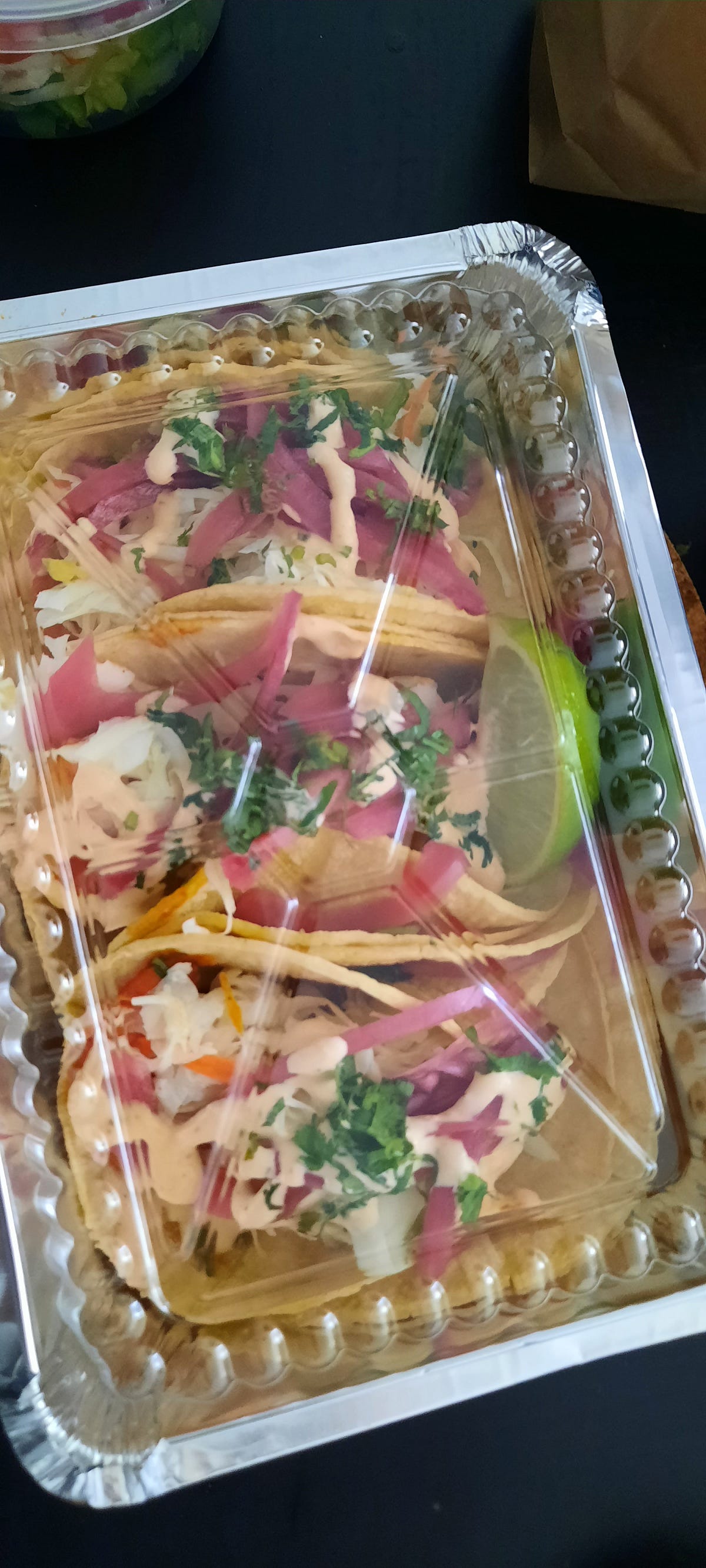 Just had the most delicious shrimp tacos. Seafood tacos always have ...