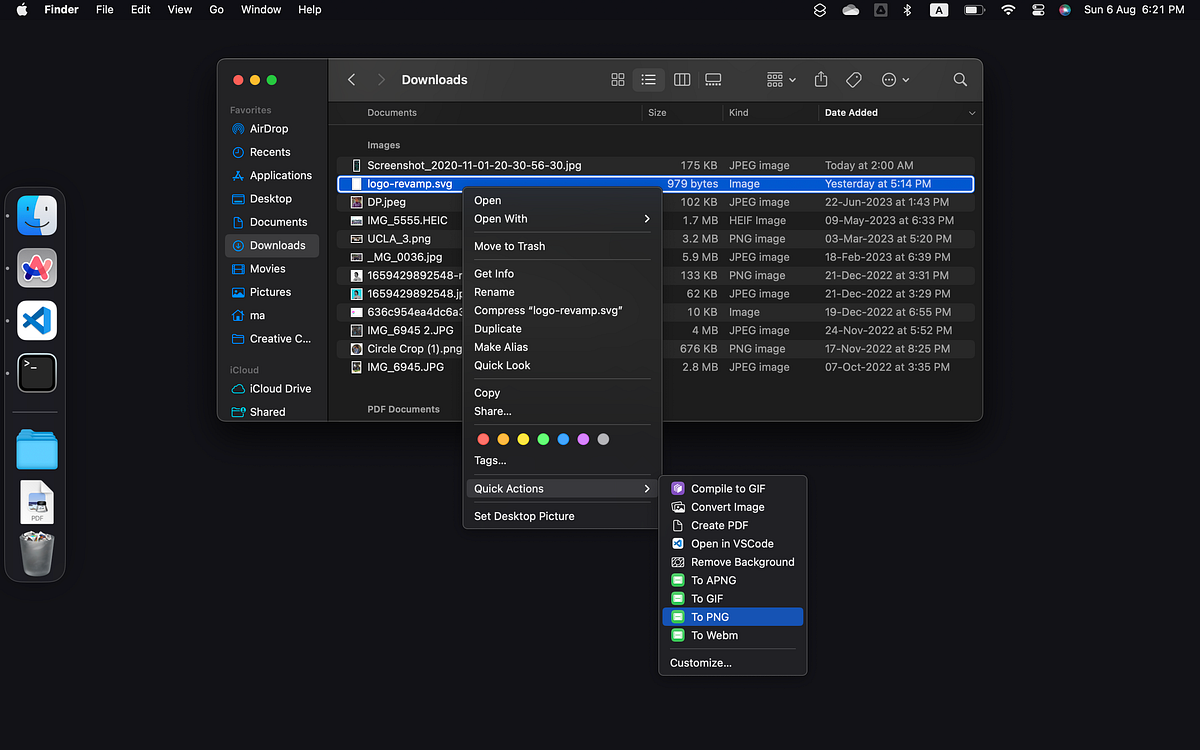 Convert an SVG to PNG with Right Click on MacOS | by Muhammad Abdullah ...