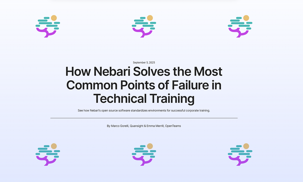 Nebari Solves Technical Training Setup Failures | OpenTeams