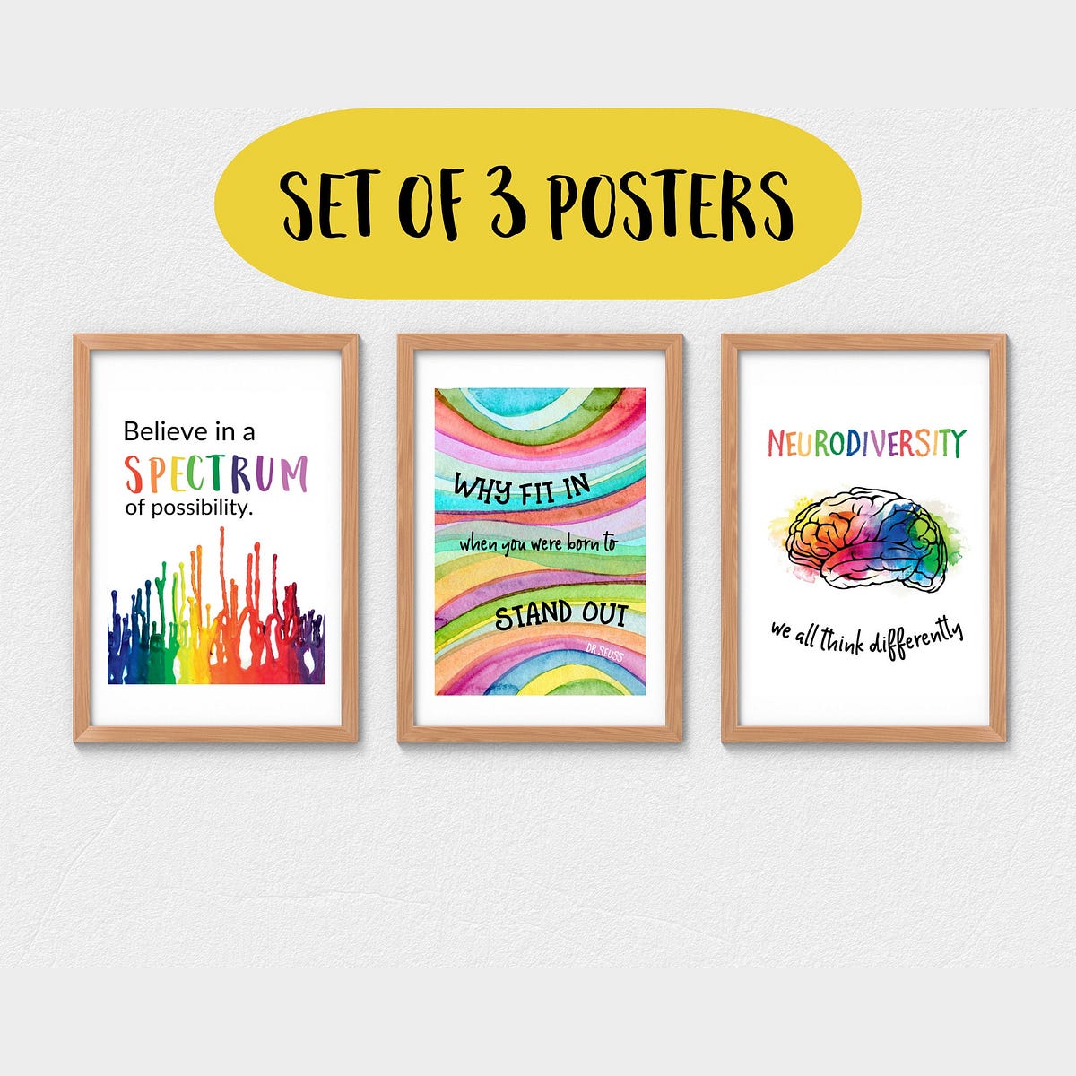 Bundle of 3 Autism Awareness Posters | JPEG Digital Downloads | Autism ...