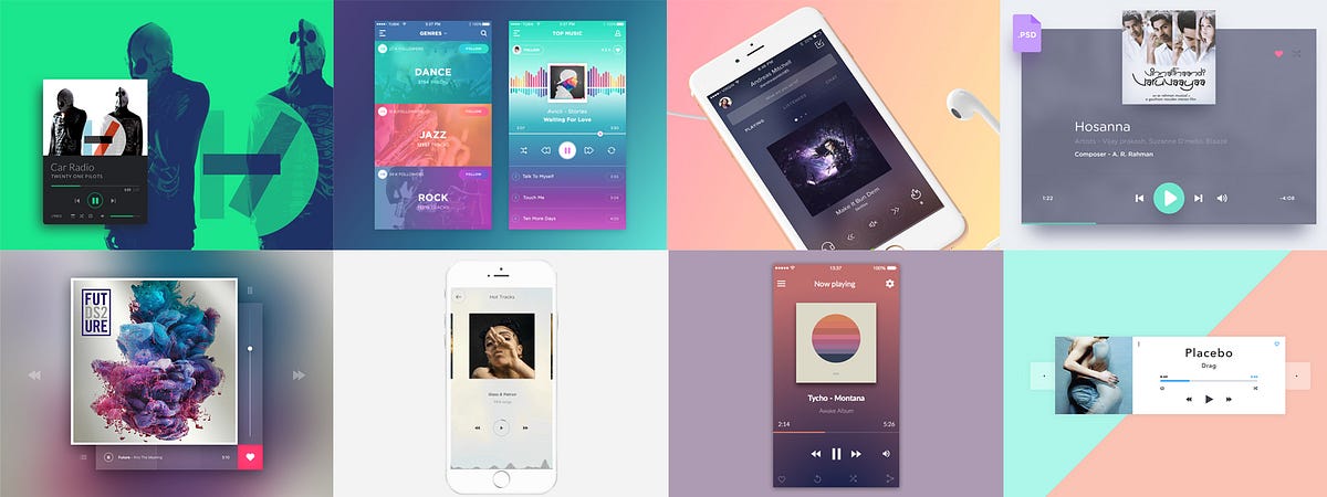 Music Player Inspiration. via Muzli | by Muzli | Muzli - Design Inspiration