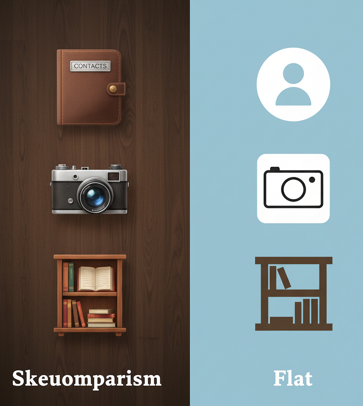 Skeuomorphism vs. Flat. Have you ever stopped to wonder why… | by ...