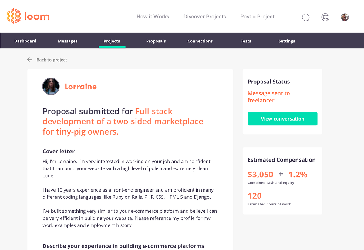 New Feature on Loom: Freelancer Proposals | by Josh Mantooth | The Loom ...