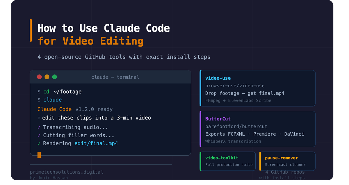 How to Use Claude Code for Video Editing: 4 GitHub Tools With Install ...
