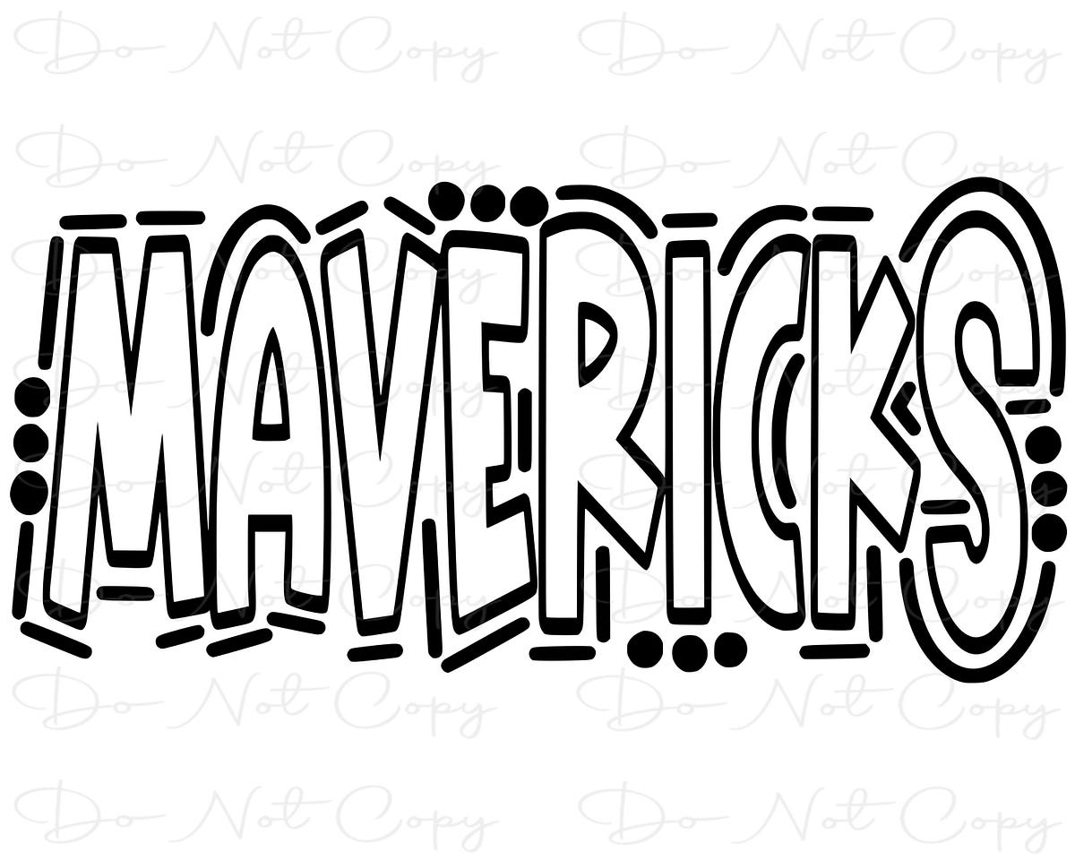 MAVERICKS — Doodle Word — Sublimation PNG and SVG — Digital Artwork ...