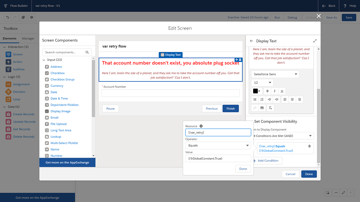 Salesforce Better Fault Handling In Screen Flows With A Boolean Variable By Jess C Medium 4642