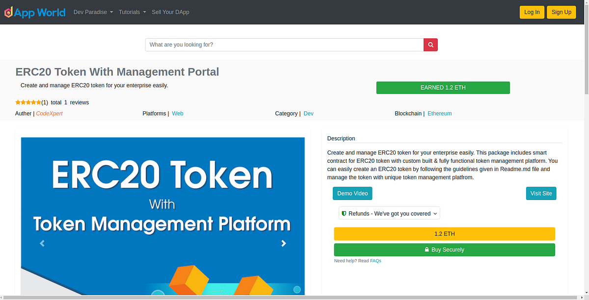 Erc20 Token With Token Management Platform Ready Build Dapp By