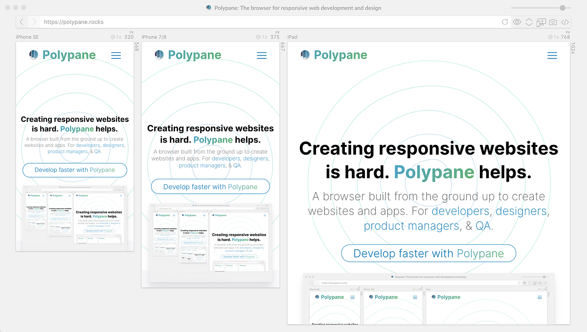Polypane, browser for developers and designers, available now | by Kilian Valkhof | Medium