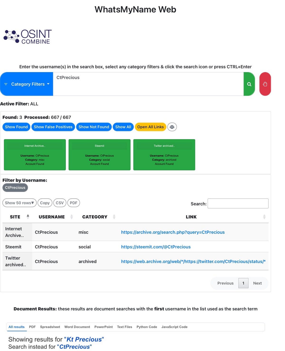 The Power Of “WhatsMyName_Web”. https://whatsmyname.app/?q=john | by TECH ENTHUSIAST | Feb, 2025 ...