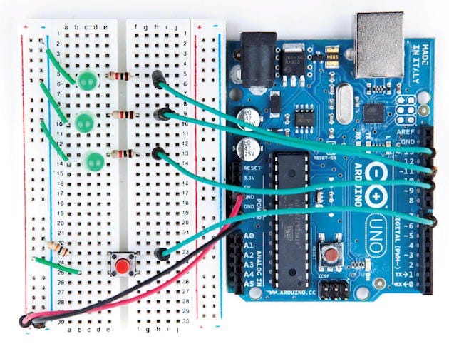 Adding Your Own Button | Arduino: A Quick-Start Guide, Second Edition by Maik Schmidt | The ...